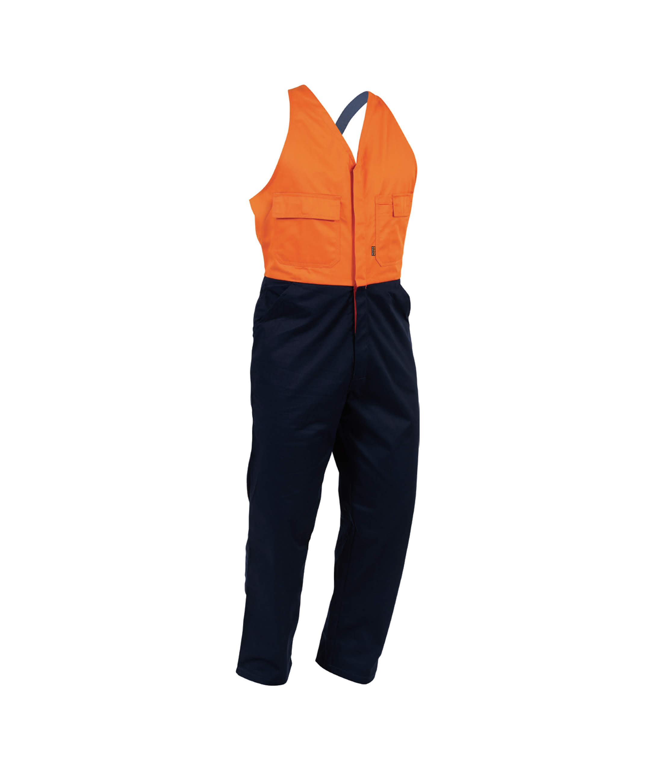 Workzone Easy Action Polycotton Zip Overall - Orange/Navy (EDZPC)