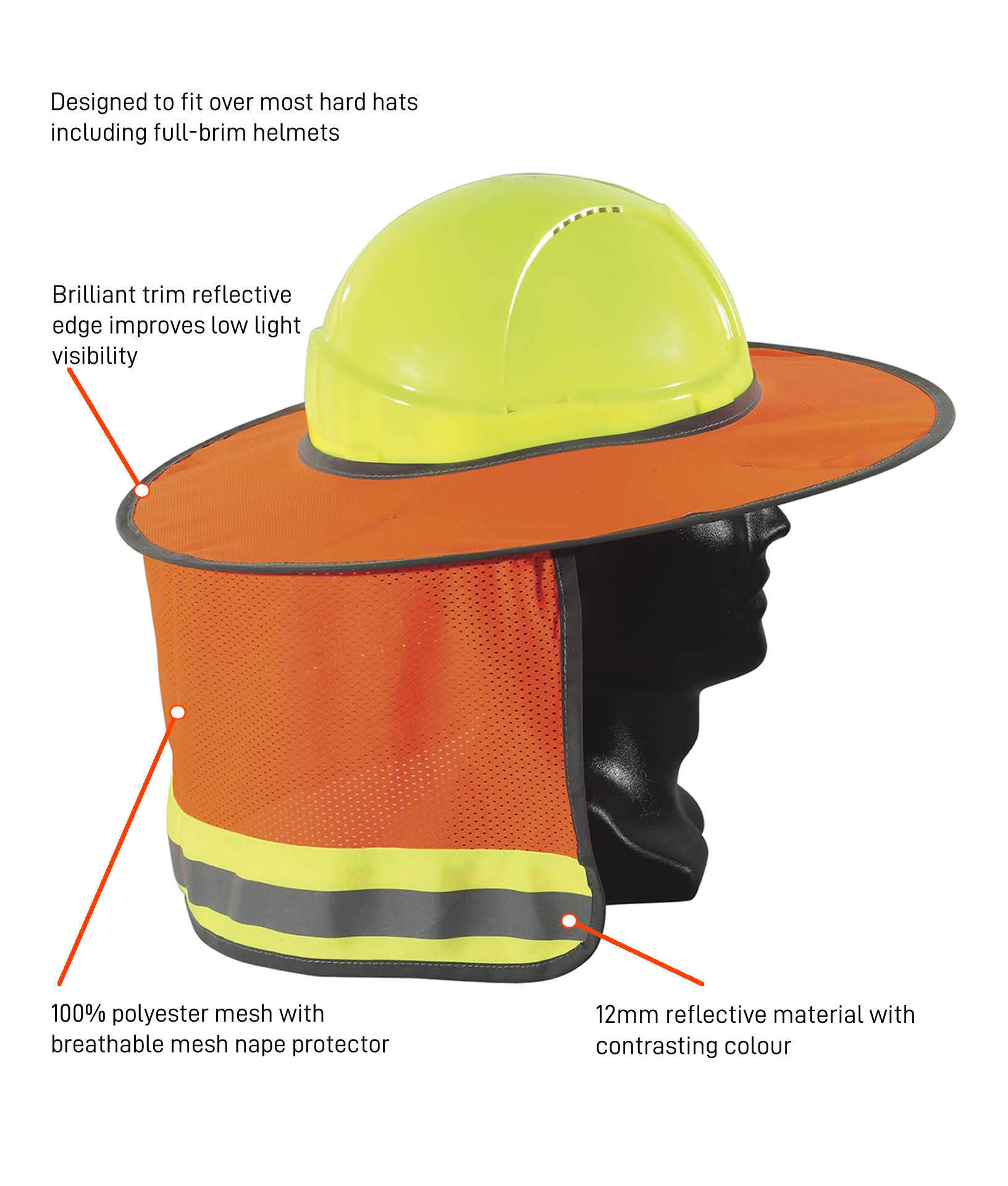 Esko Full Brim Helmet Sun Shield